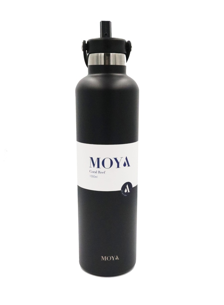 Moya "Coral Reef" 1L Insulated Sustainable Water Bottle Black - Moya | Top Quality & Value